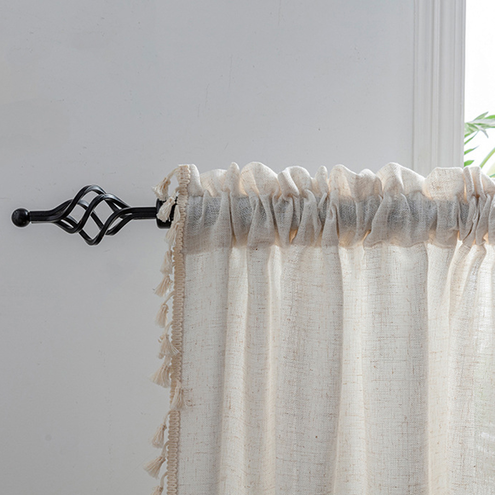 RIDEAU - DOUBLE RIDEAUX Valance Chambre Embellissement Décoratif Chic ...